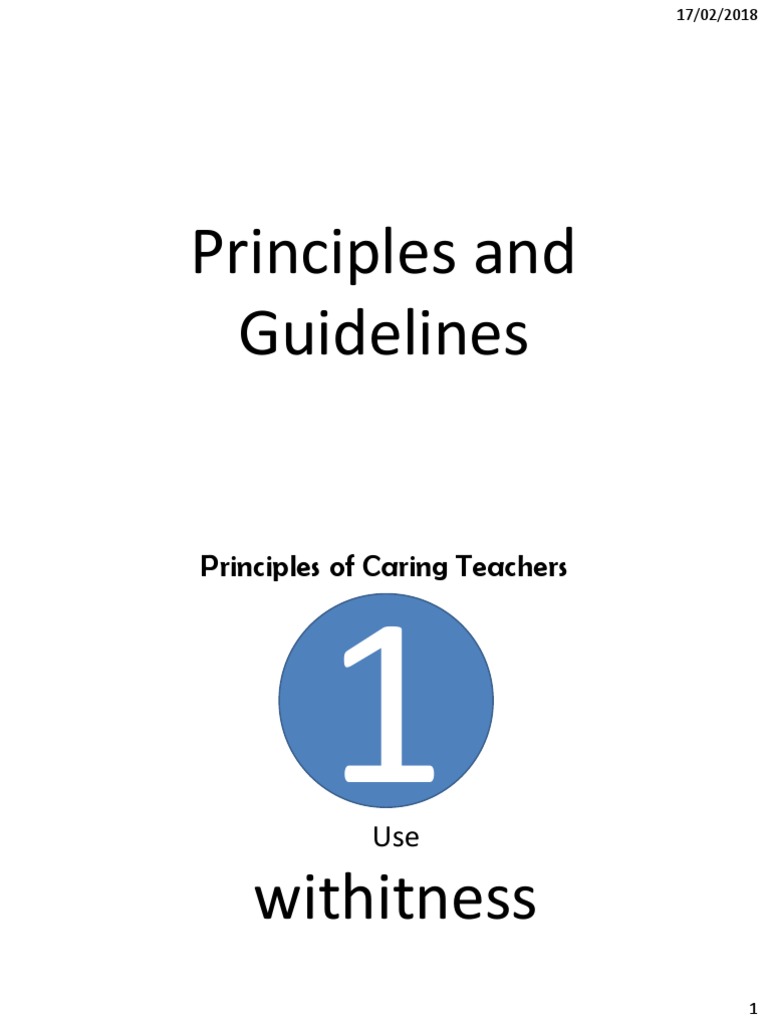 Principles and Guidelines: Principles of Caring Teachers | PDF