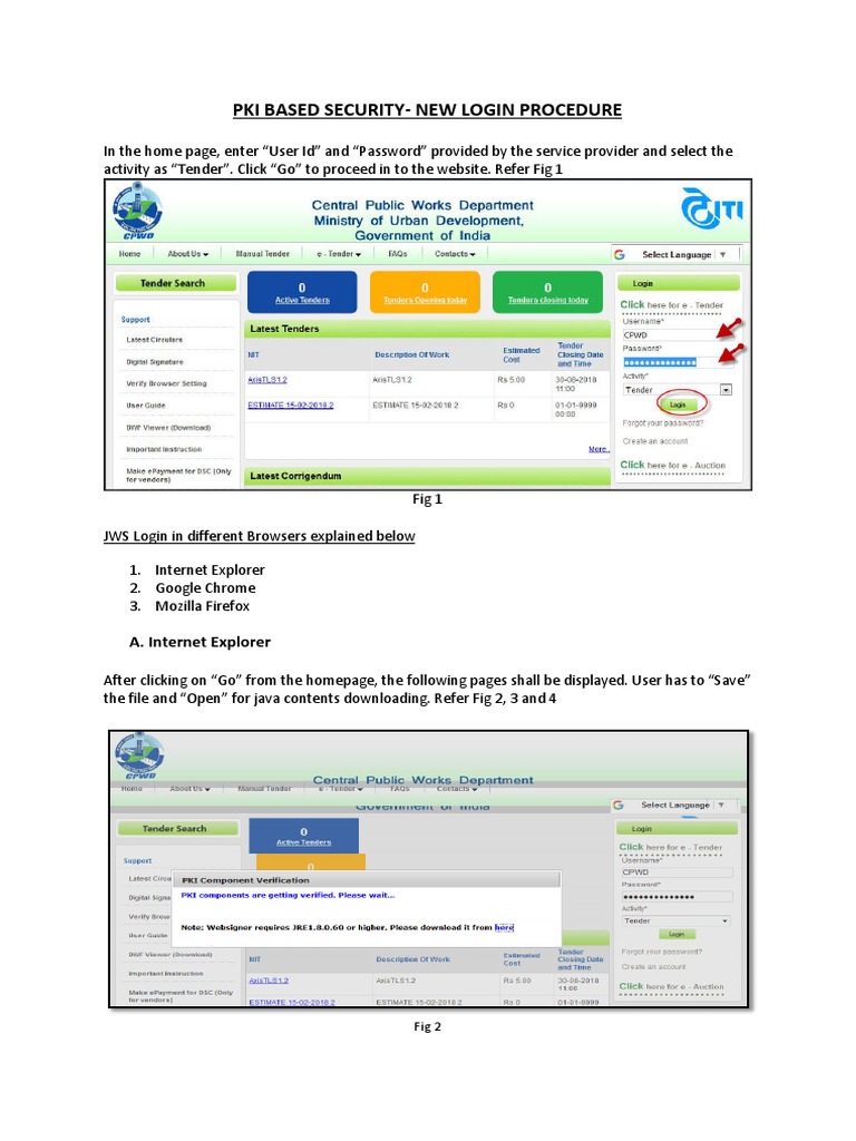 New PKI Based Login Procedure Manual CPWD | PDF | Public Key ...