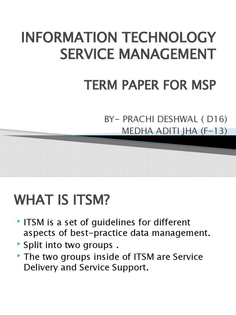 Information Technology Service Management | PDF | It Service Management ...