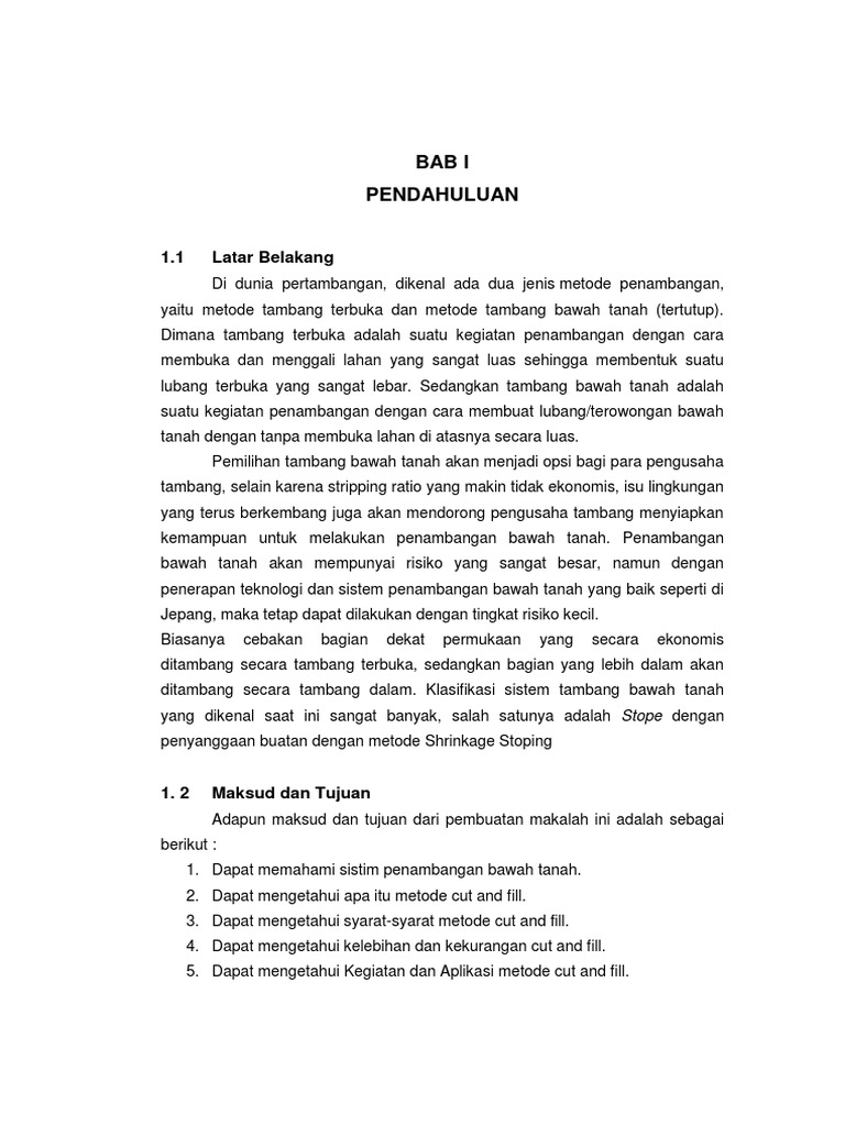 METODE Cut and Fill | PDF