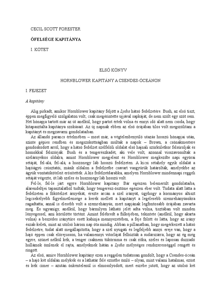 CLS Forester, Cecil Scott - Ofelsege Kapitanya PDF | PDF