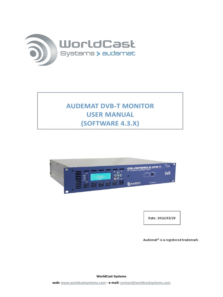 Audemat DVB-T Monitor v4 - Man - en - v4.3 PDF | PDF | Telecommunications | Electronic Engineering