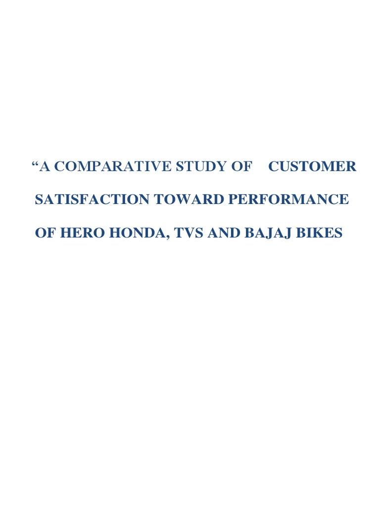 "A Comparative Study of Customer Satisfaction Toward Performance of ...