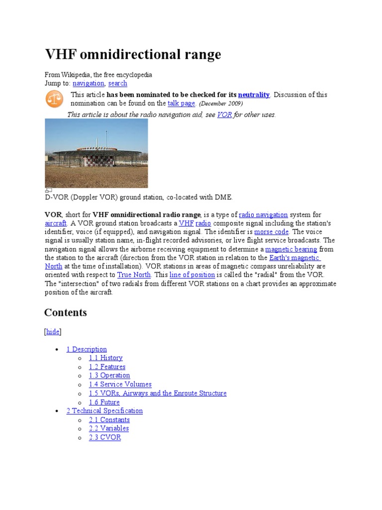 Vor Radar | PDF | Aviation | Radio