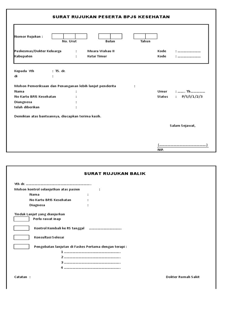 Format Rujukan BPJS | PDF