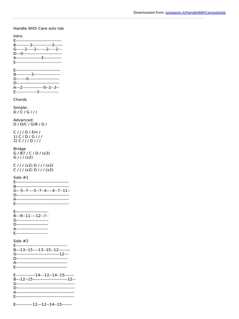 Handle With Care TABS | PDF