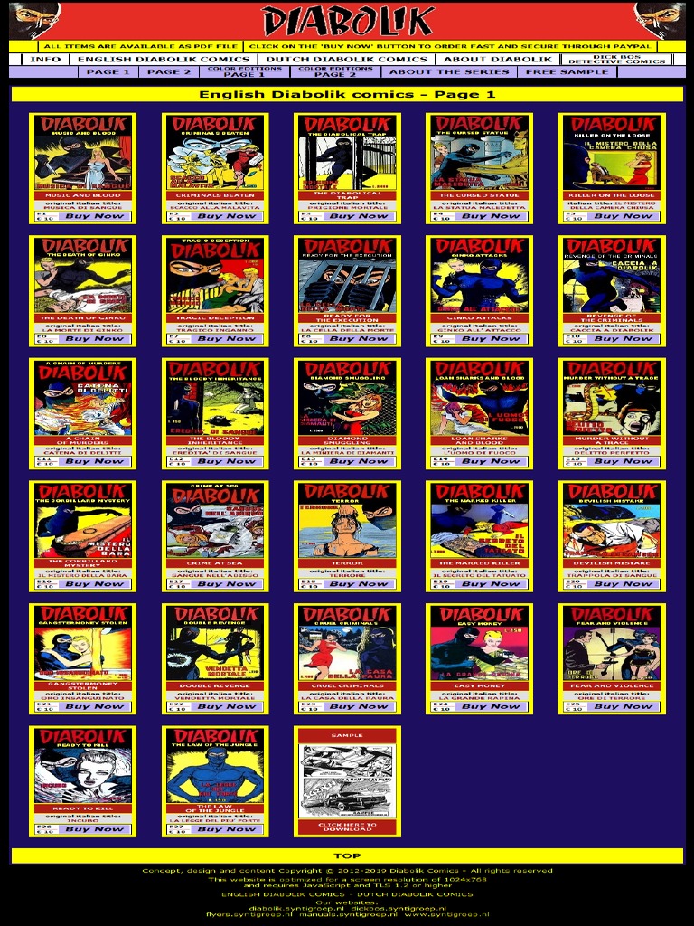 English Diabolik Comics - Page 1 - Diabolik Comics