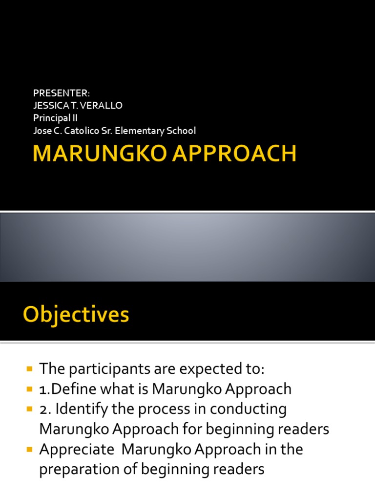 Marungko Approach | PDF | Reading (Process) | Teaching