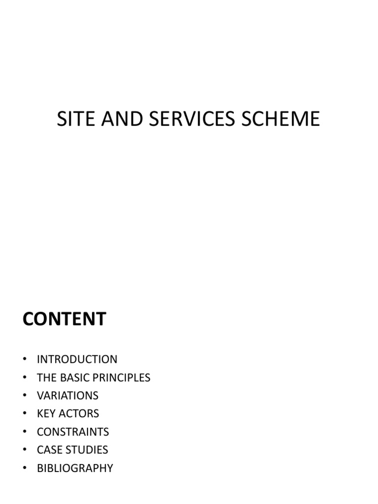 Understanding Site and Service Schemes | PDF | Infrastructure ...