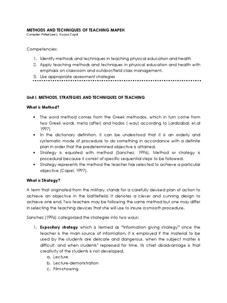 Mape 411 Methods and Strategies | PDF | Educational Assessment | Teachers