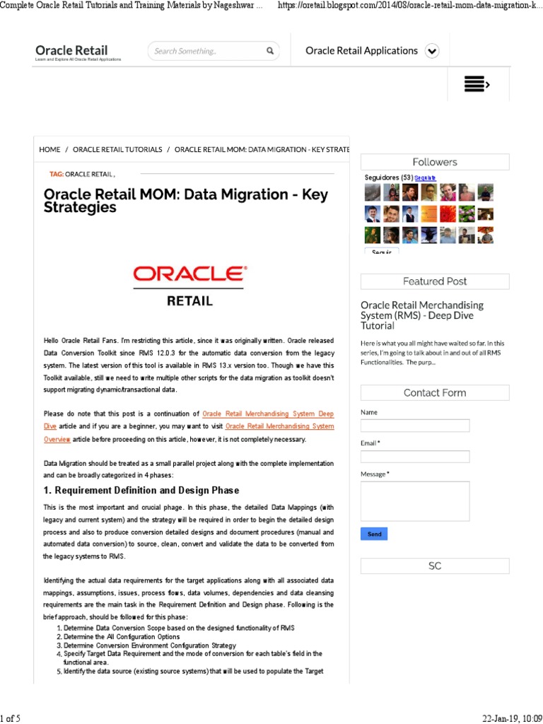 OR MOM Data Migration | PDF | Oracle Database | Unit Testing
