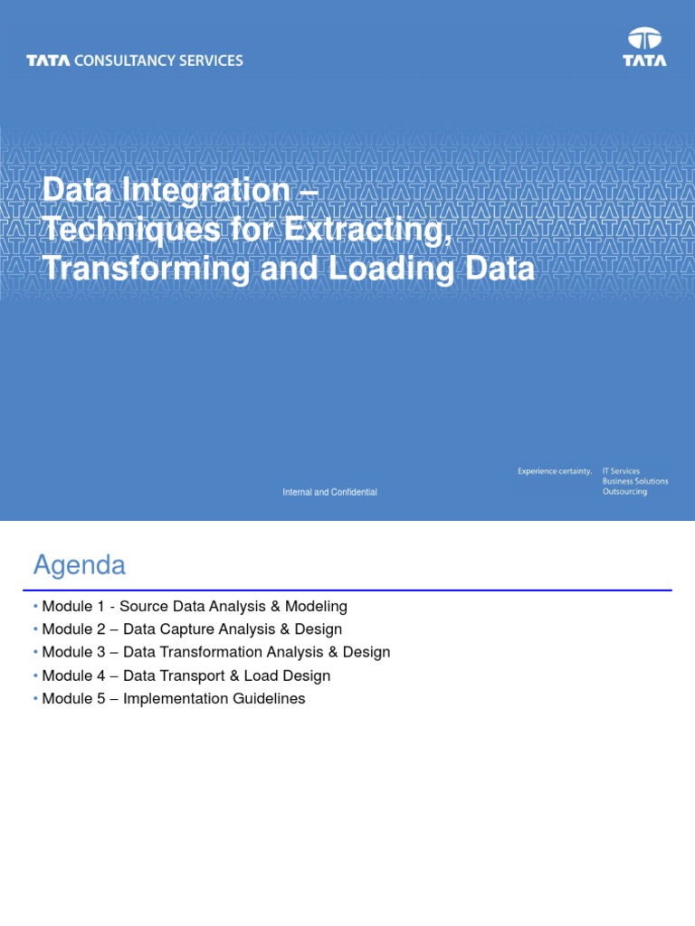 Data Integration Techniques For Extracting Transforming And Loading Data Pdf Data Model