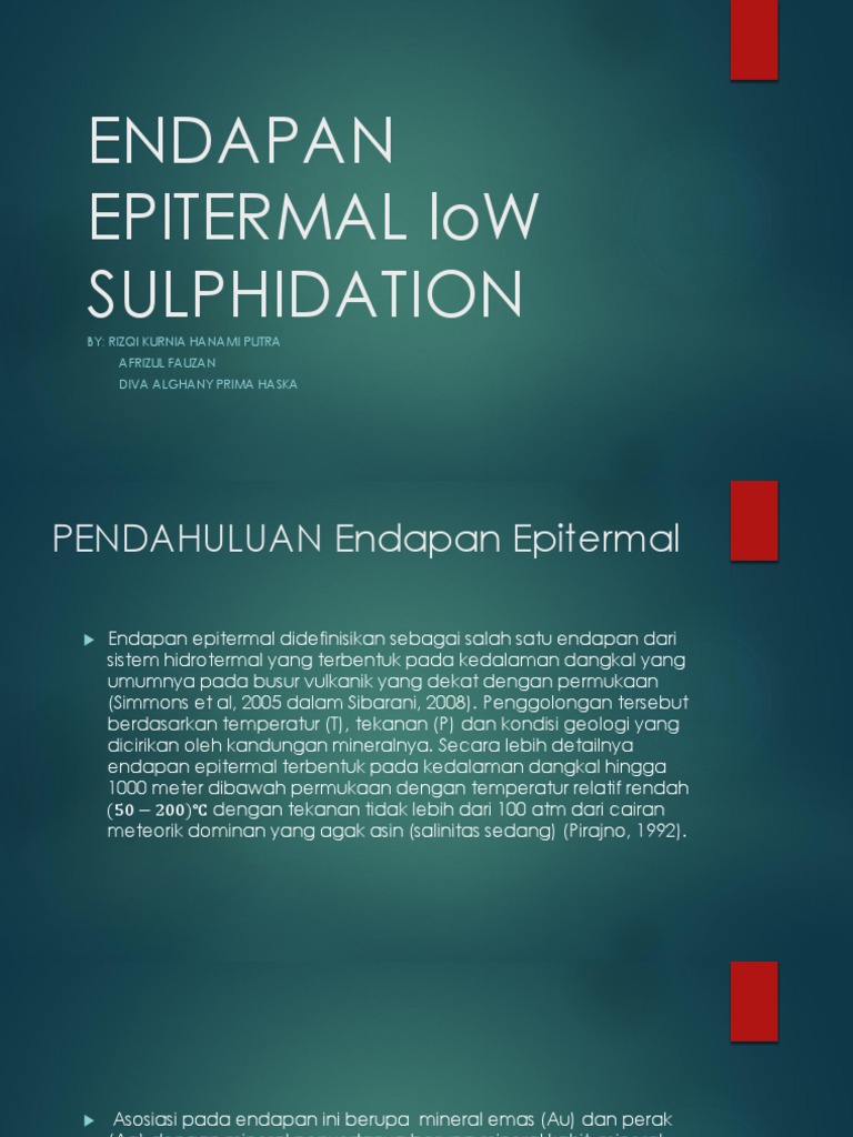 Endapan Epithermal Low & High Sulphidation | PDF