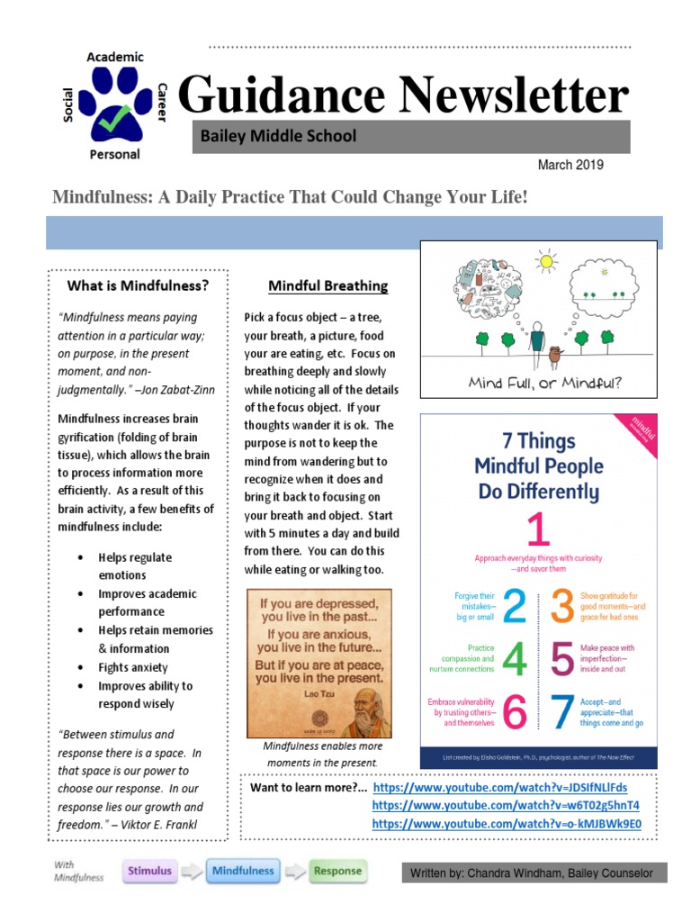 Guidance Newsletter March | PDF | Mindfulness | Attention