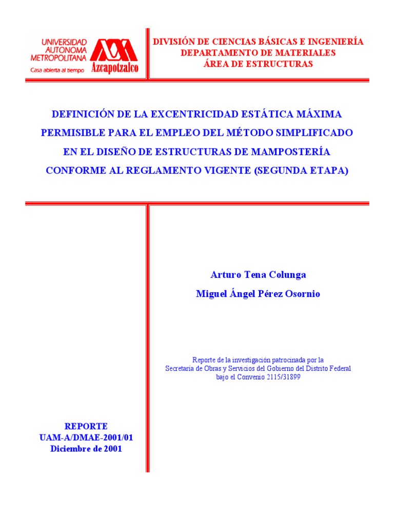 Excentricidad Estática en Estructuras de Mampostería | PDF | Rigidez ...