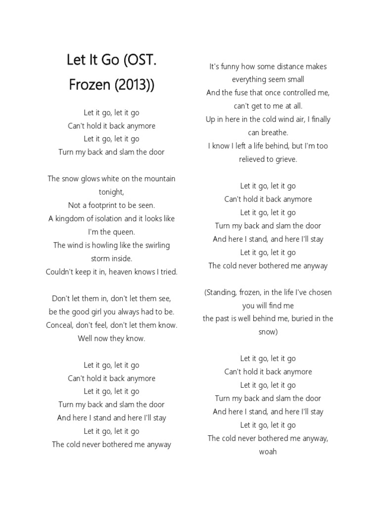 Let It Go | PDF | Leisure