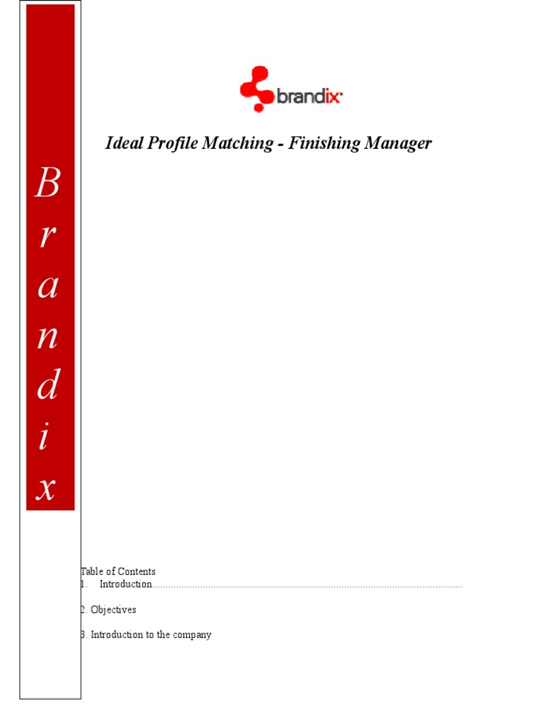 B R A N D I X: Ideal Profile Matching - Finishing Manager | PDF ...