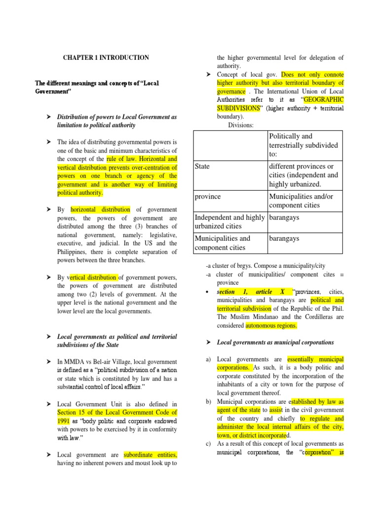 Chapter 1 Introduction: Limitation To Political Authority | PDF | Local ...