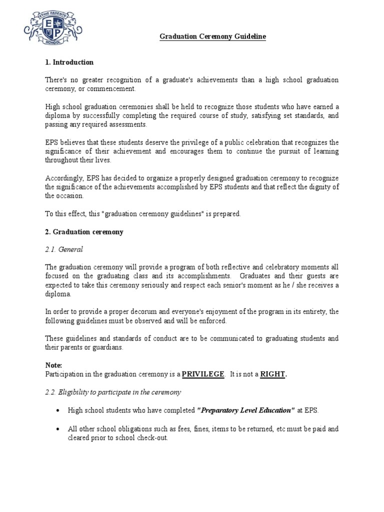 Graduation Ceremony Guideline PDF | PDF | Graduation | Clothing