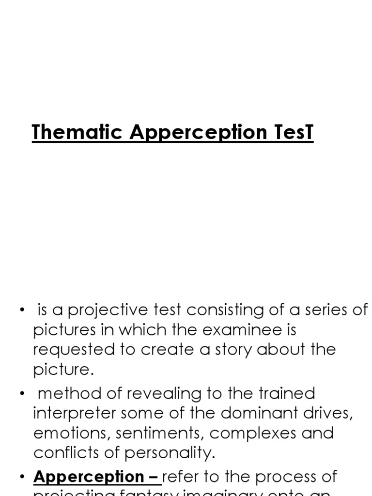 Thematic Apperception Test | PDF | Attitude (Psychology) | Behavioural ...