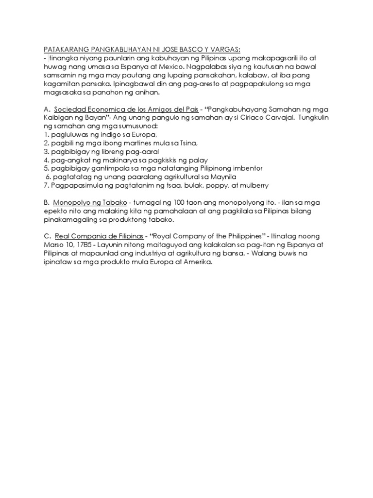 Jose Basco - Patakarang Pangkabuhayan 3rd Quarter | PDF