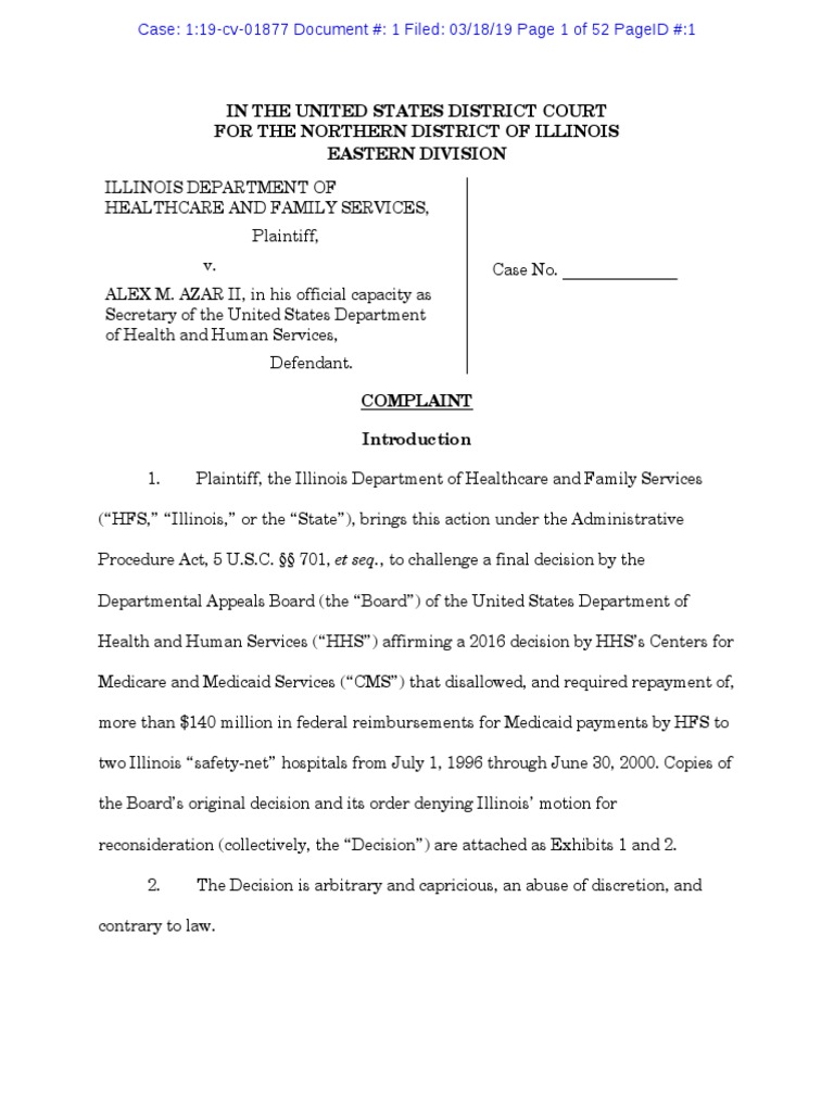 HFS Complaint | PDF | Medicaid | Medicare (United States)