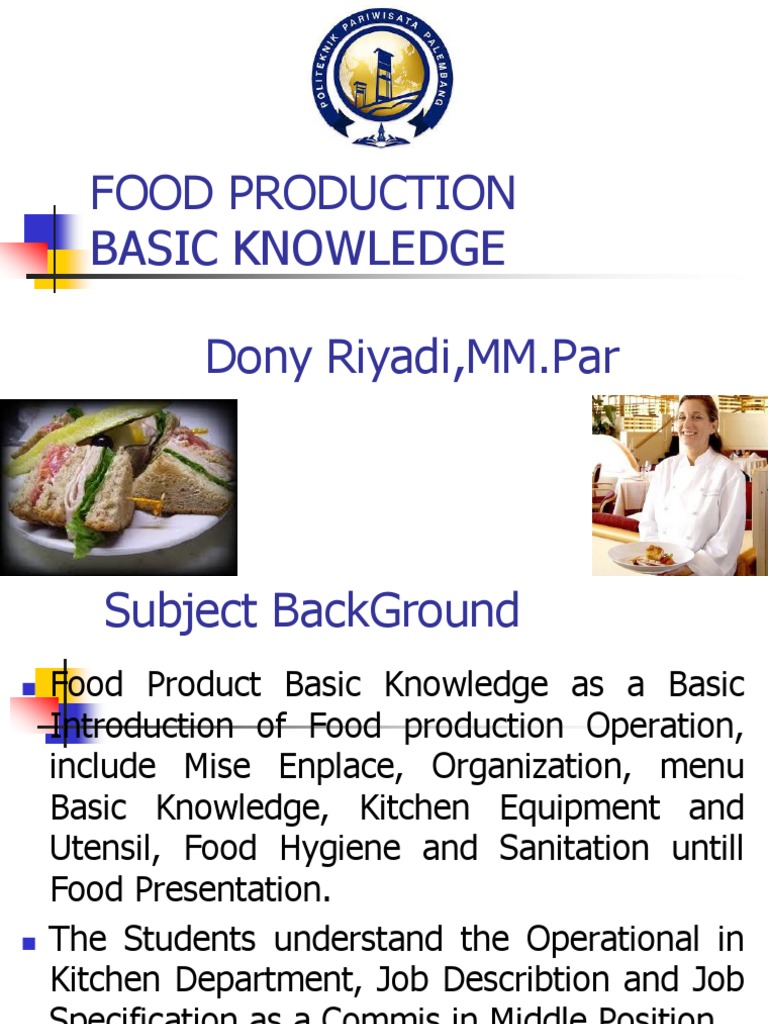 Food Product Basic Knowledge | PDF | Menu | Cooking