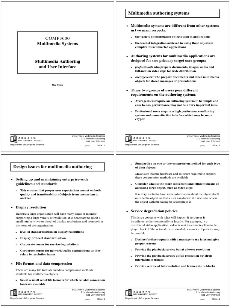 Unit 7 - Multimedia Authoring and User Interace PDF | PDF | Graphical ...