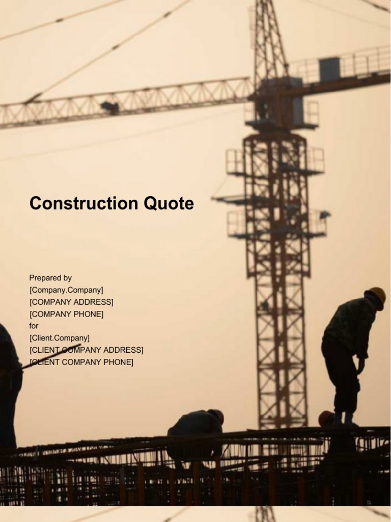 Construction Quote: Prepared by (Company Address) (Company Phone) For ...