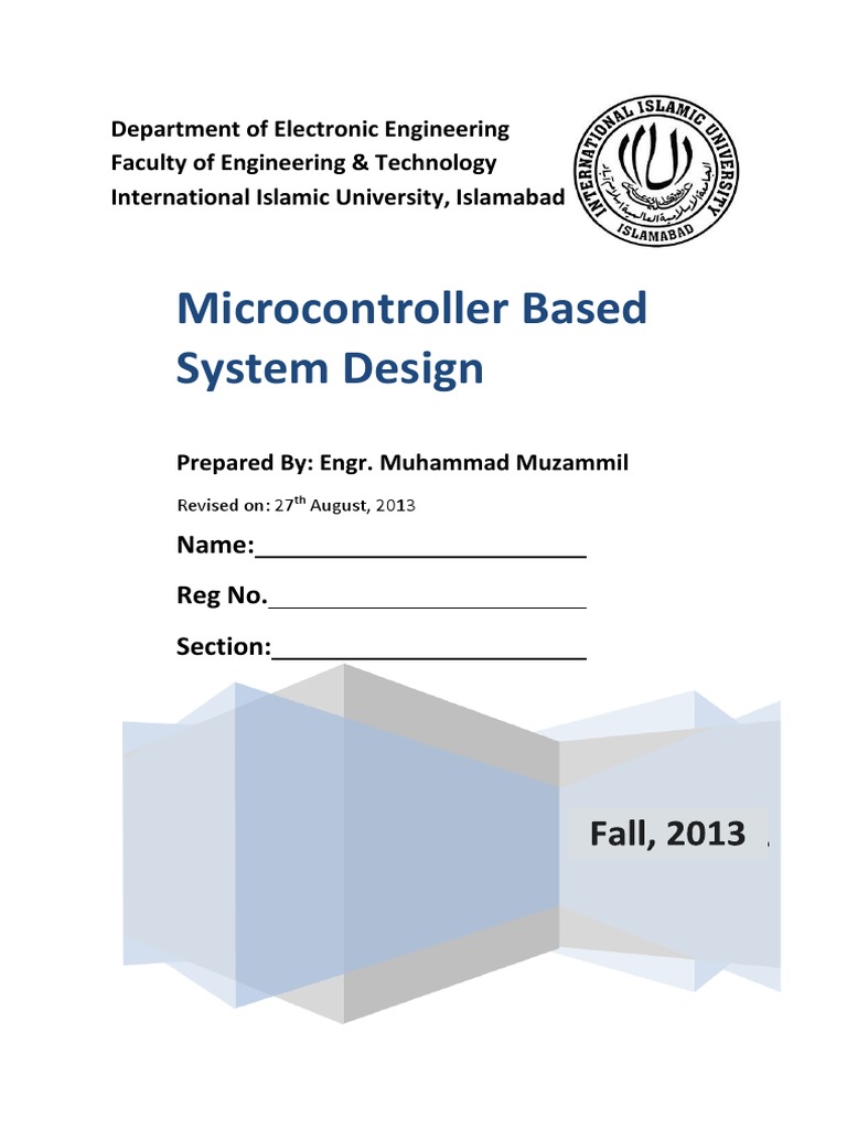1-Microcontroller Based System Design - Complete | PDF | Arduino | Microcontroller