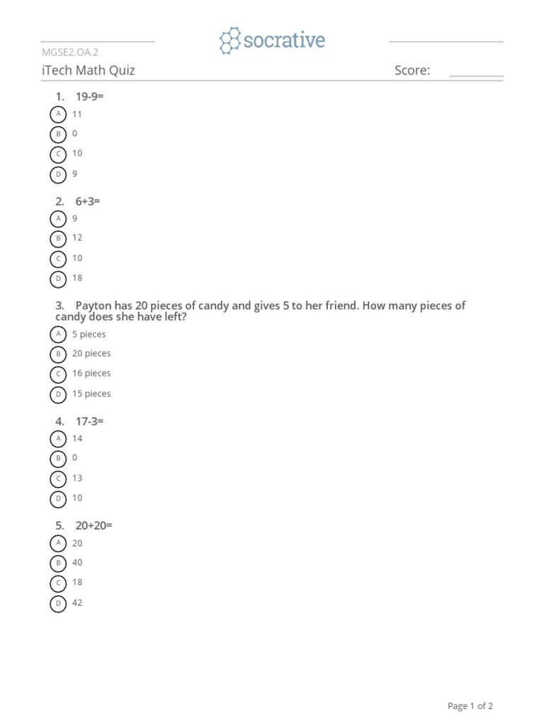 Socrative Quiz | PDF
