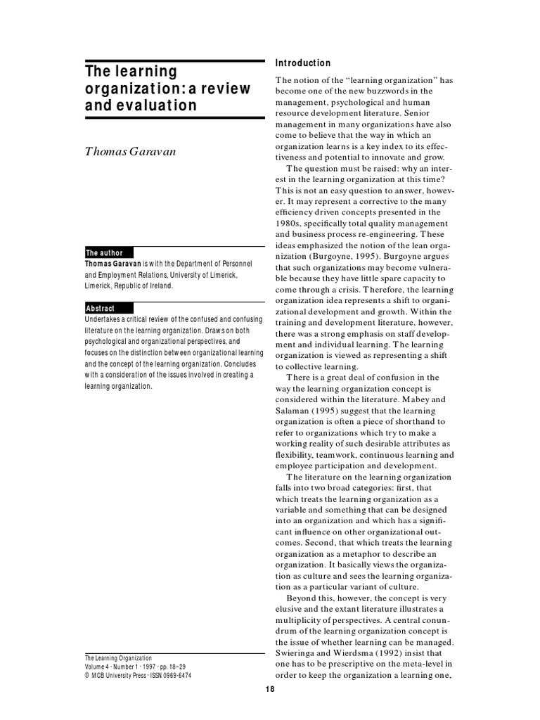 The Learning Organizations Pdf Learning Business Process