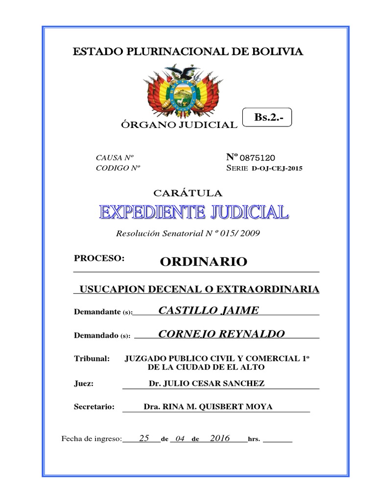Caratula de Expediente Judicial Doc | Ley constitucional | Virtud
