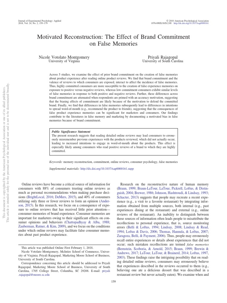 False Memories | PDF | Memory | Brand