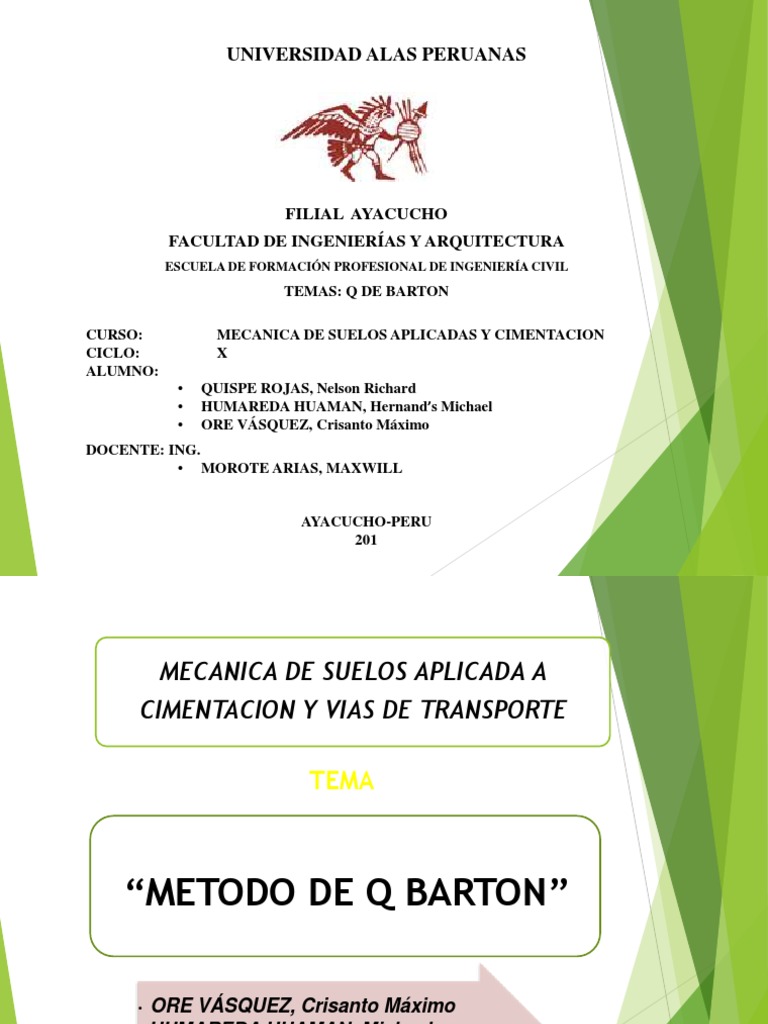 Sistema Q de Barton en Mecánica de Suelos | PDF | Ingeniería geotécnica ...