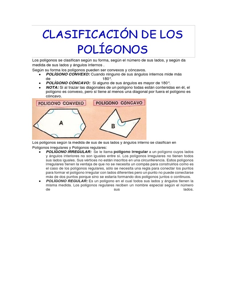 Clasificación de Los Polígonos | PDF | Dibujo técnico | Artesanías