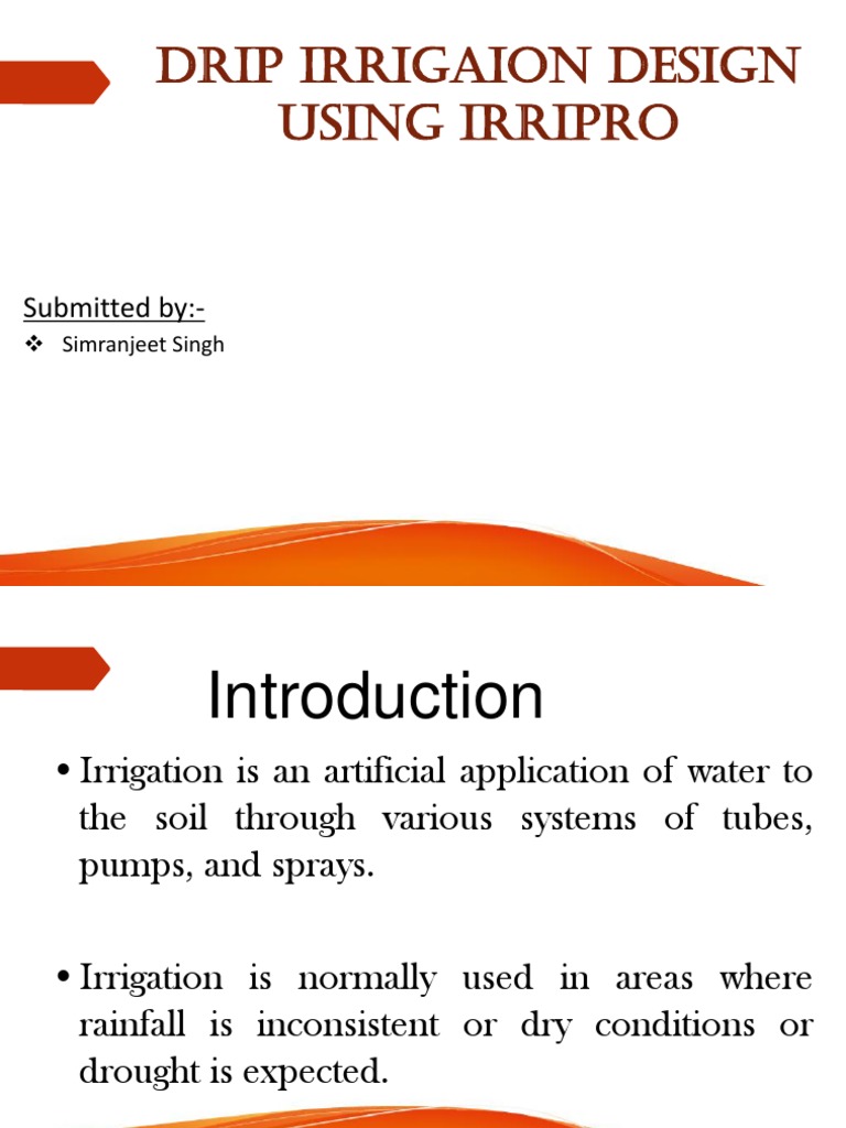 Drip Irrigation System Design Overview | PDF | Irrigation ...