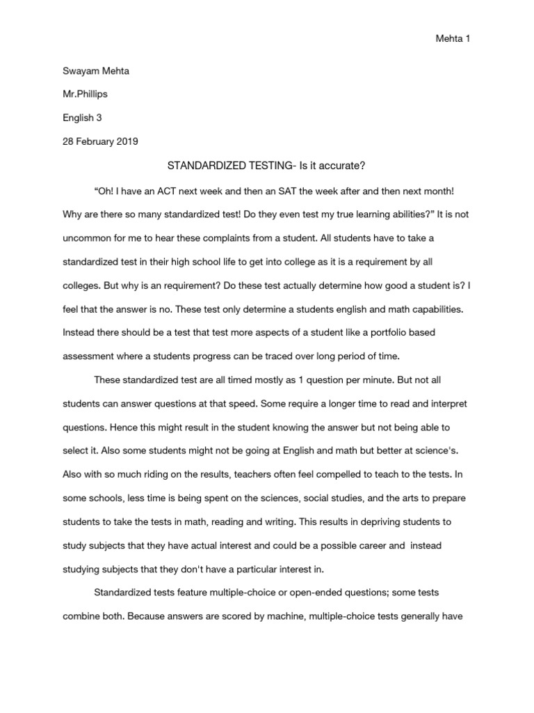 Standardized Testing | PDF | Standardized Tests | Test (Assessment)