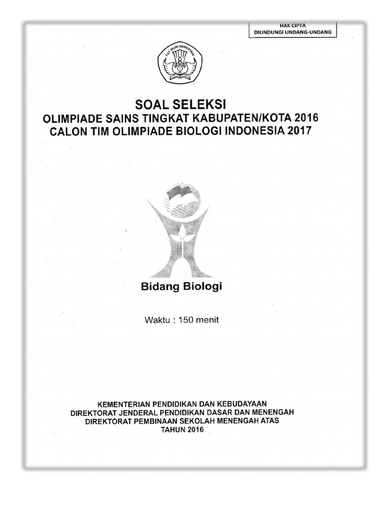 Soal OSK Biologi SMA 2016 PDF | PDF
