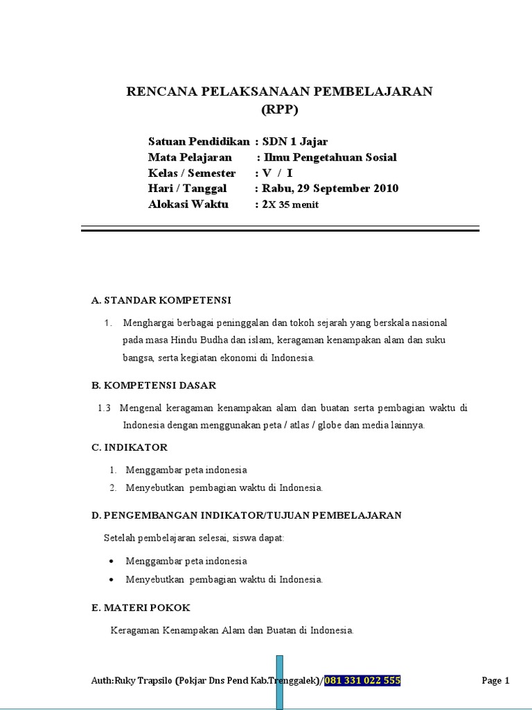 RPP IPS SD Baru | PDF