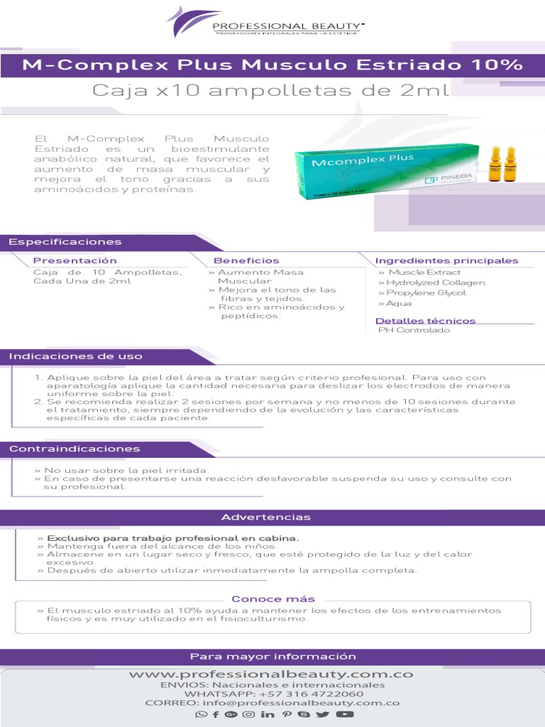 01.M-Complex Plus Musculo Estriado 10% Caja x10 Ampolletas de 2ml | PDF