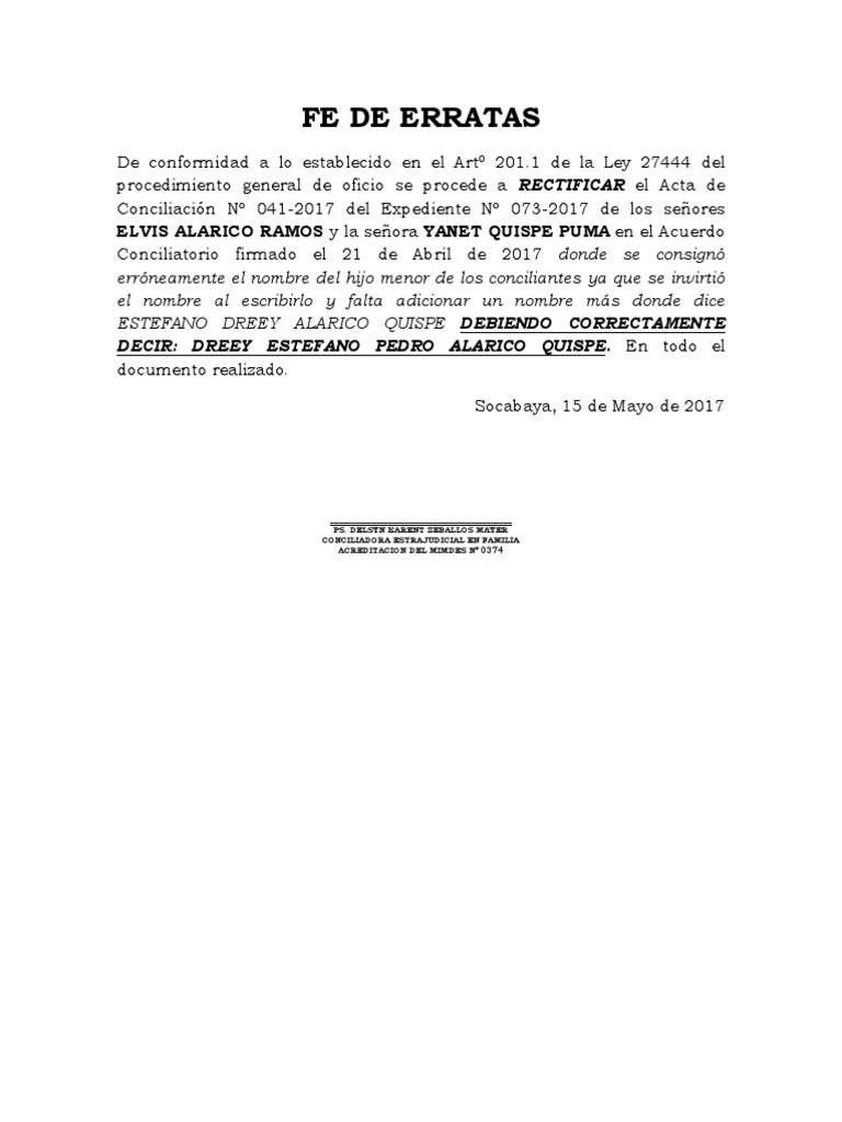 Fe de Erratas | PDF | Resolución de conflictos | Conflicto (proceso)