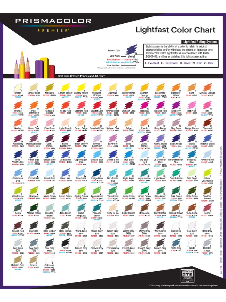 Prismacolor Chart PDF | PDF | Grey | Blue