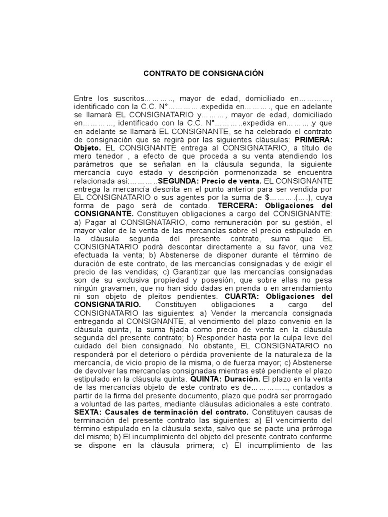 Contrato de Consignación | PDF | Gobierno | Business
