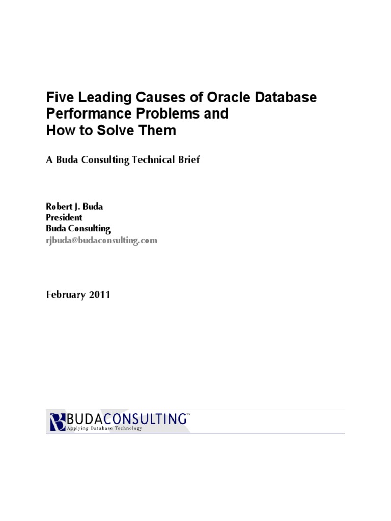 Five Leading Causes Of Oracle Database Performance Problems And How To Solve Them Pdf