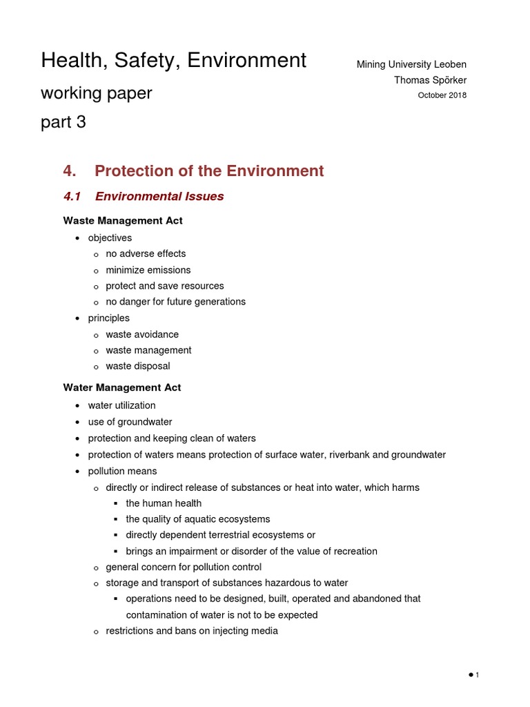 Environmental Protection in Mining Operations | PDF | Risk Management ...