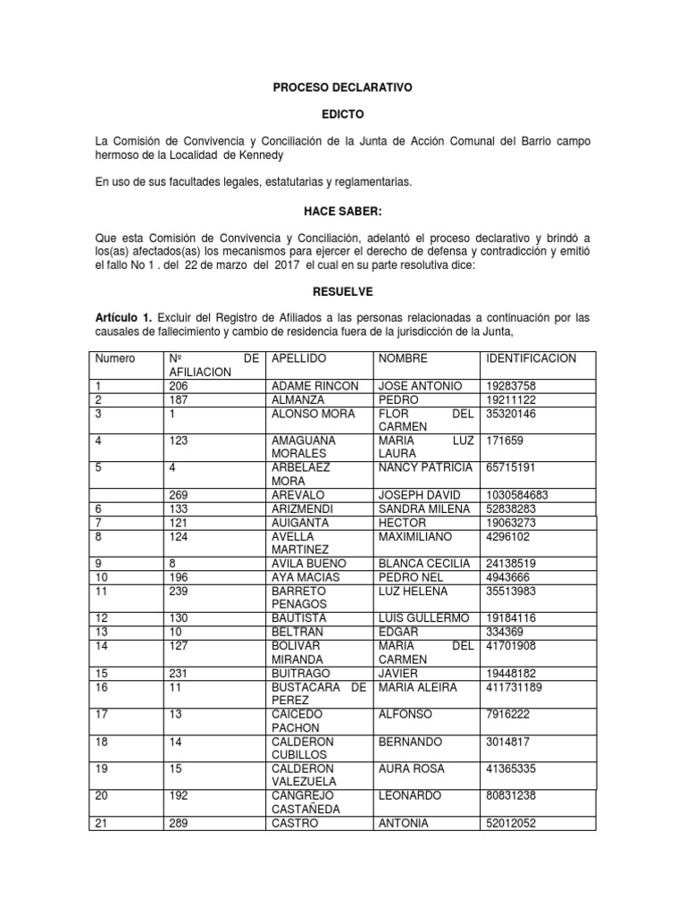 Proceso Edicto Ejemplo | PDF | Ocio | Violencia