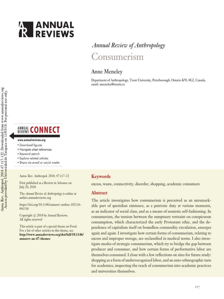 Menneley, A. (2018) Consumerism | PDF | Compulsive Hoarding | Consumerism