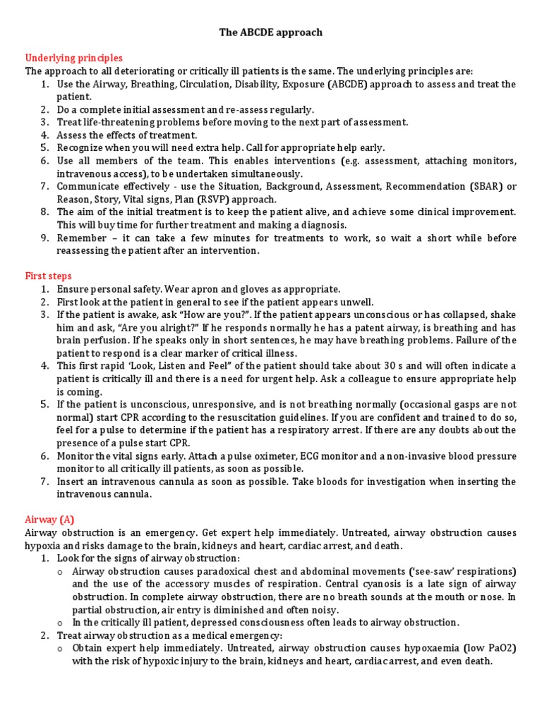 The ABCDE Approach | PDF | Shock (Circulatory) | Blood Pressure