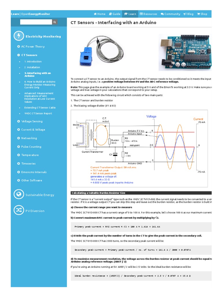 CT Sensors | PDF | Resistor | Sensor